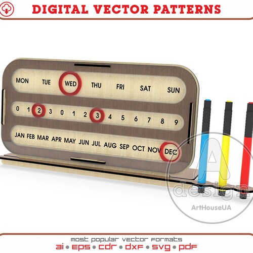 Perpetual Calendar Curl Svg Laser Cut Files Glowforge Files - Etsy
