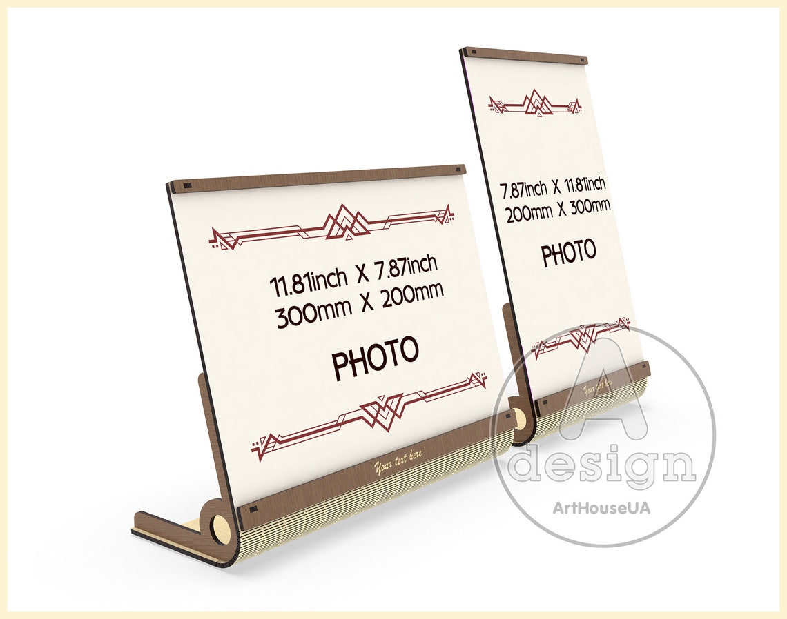 Modern Photo Frame SVG Laser Cut File, Frame Stand Tabletop or Desk ...