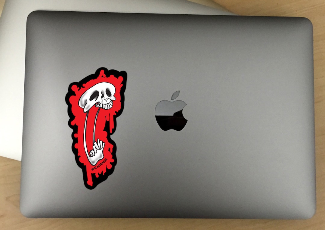 Ghoulish Blood Splatter Skull Decal -- for Cars, Laptops, and More ...
