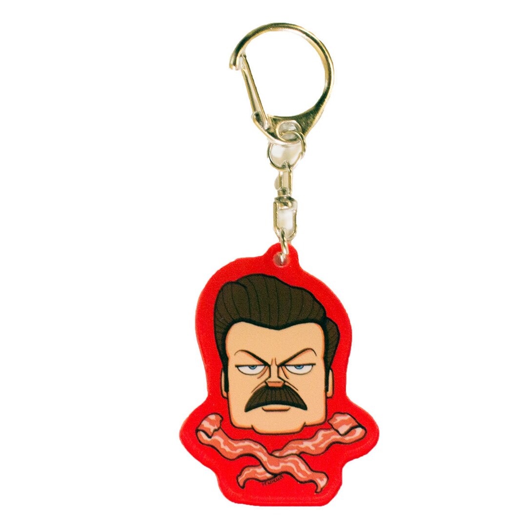 Ron Swanson Bacon Acrylic Keychain - Etsy