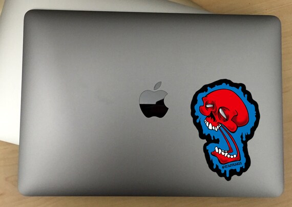 Paint Splatter Angry Red Skull Decal for Cars Laptops and | Etsy