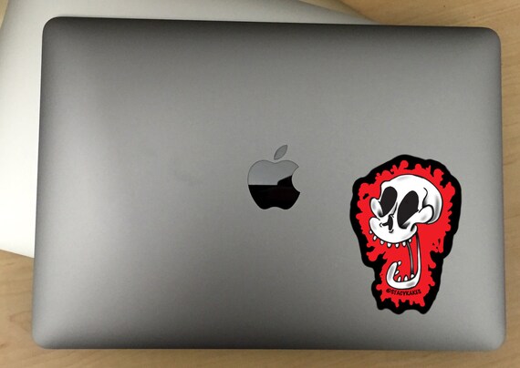 Happy Blood Splatter Skull Decal for Cars Laptops and | Etsy