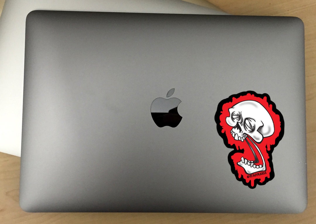 Gasping Blood Splatter Skull Decal -- for Cars, Laptops, and More ...