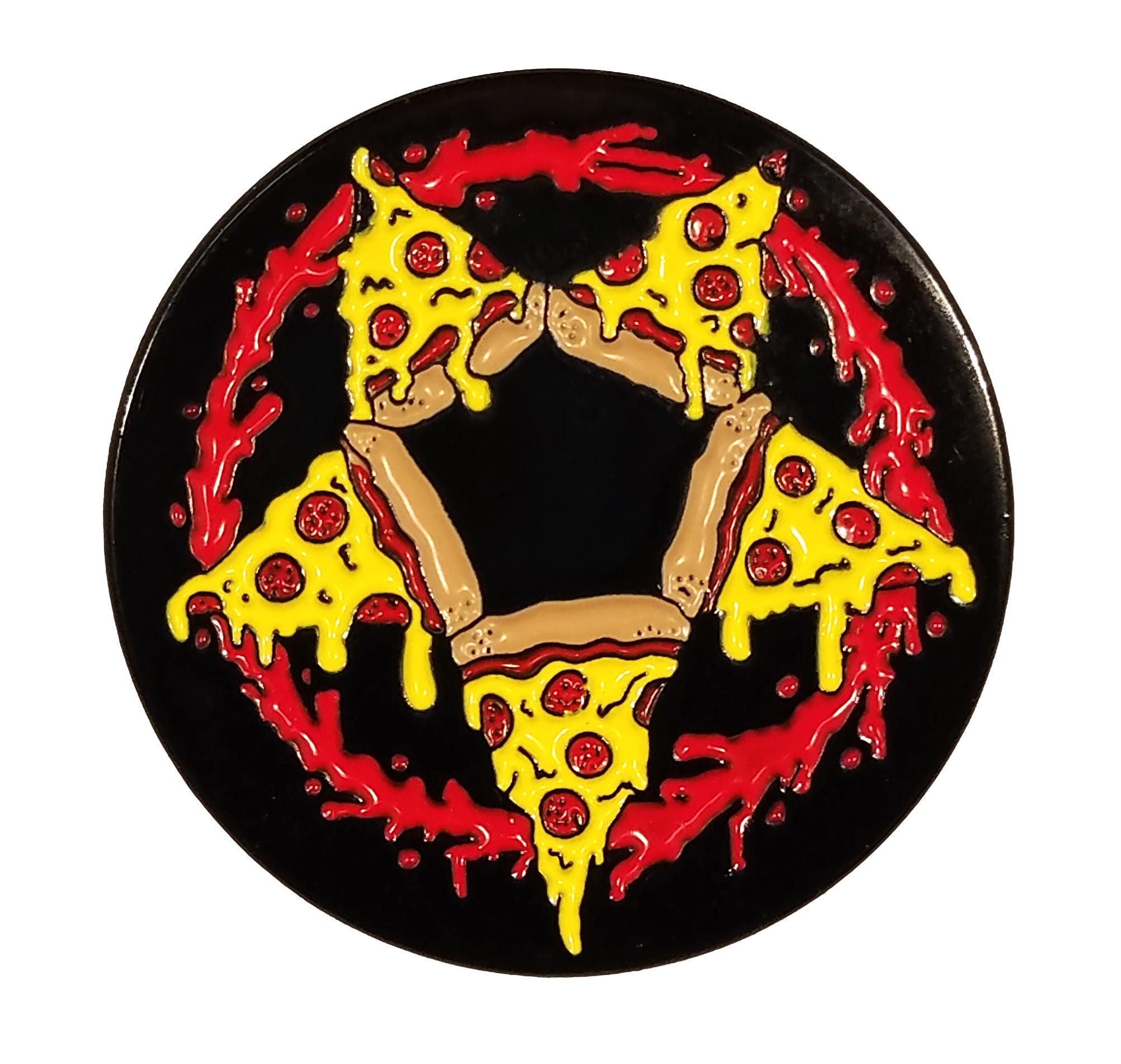 Pizza Pentagram 1.25 Inch Hard Enamel Lapel Pin - Etsy