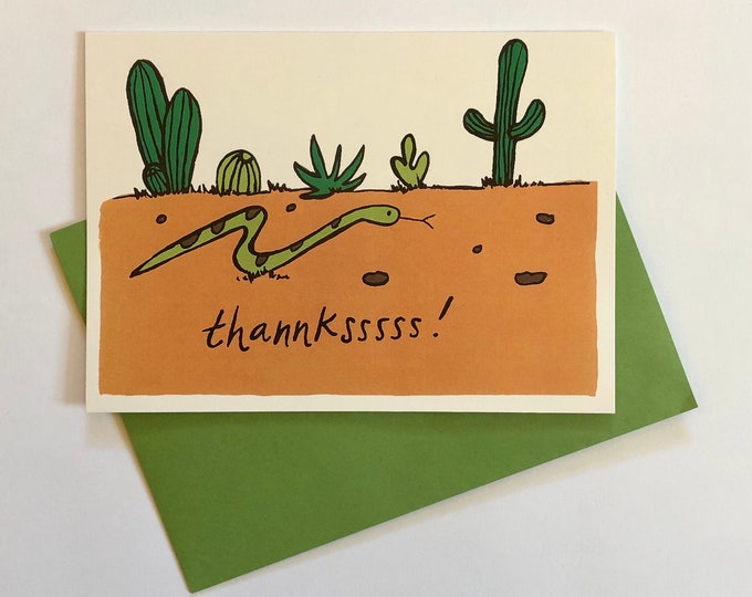 Thankssss Snake Thank You Card - Etsy