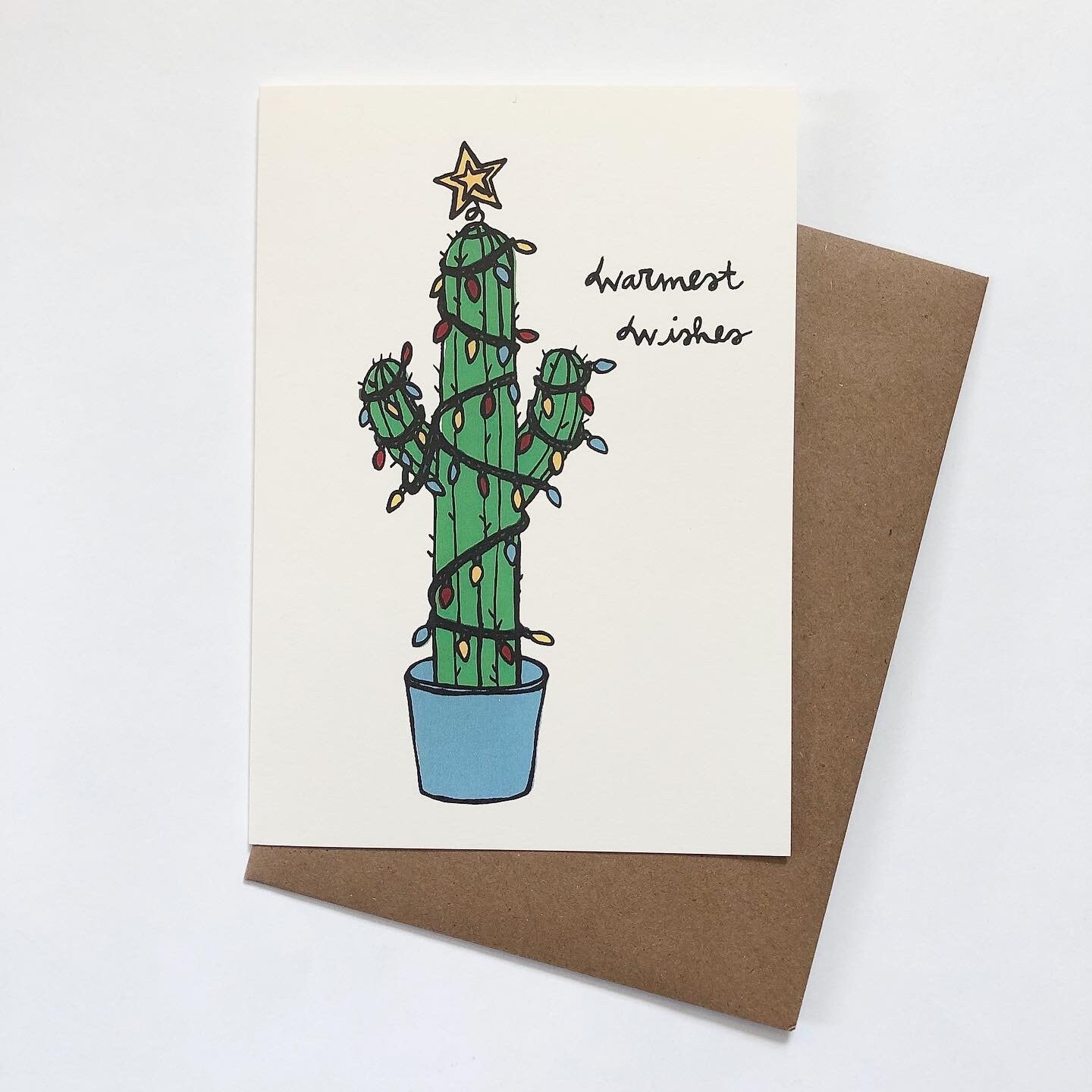 Christmas Cactus, Holiday Card - Etsy