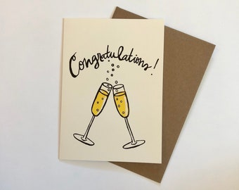 Pop the Champagne Congratulations Greeting Card - Etsy