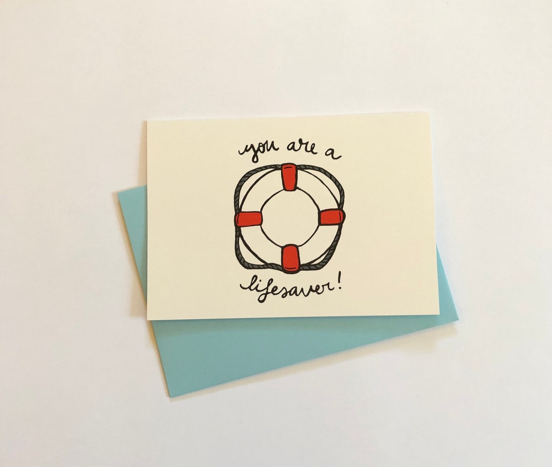 Lifesaver, Appreciation/thank You Card - Etsy