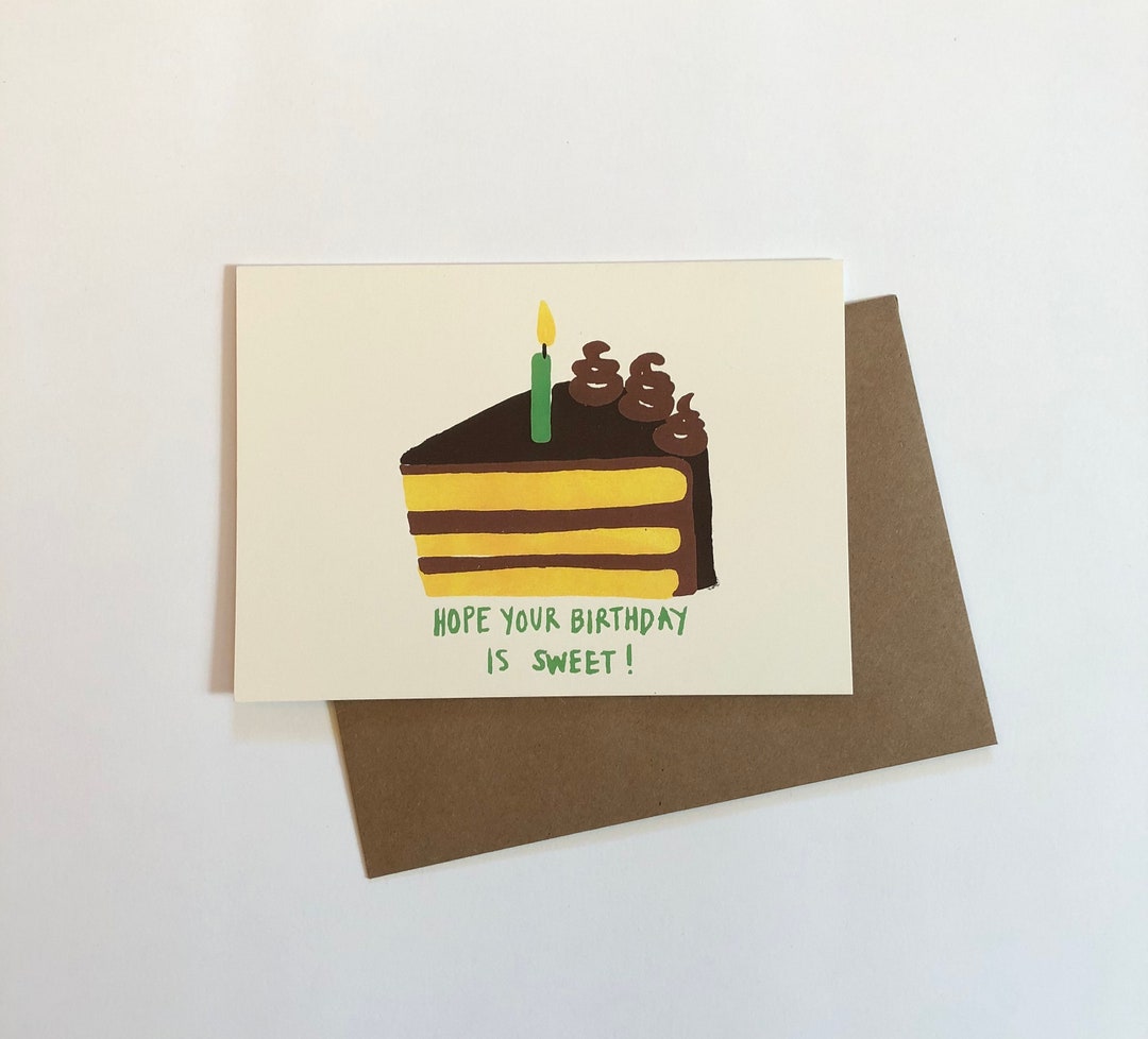 Cake Slice, Birthday Card - Etsy