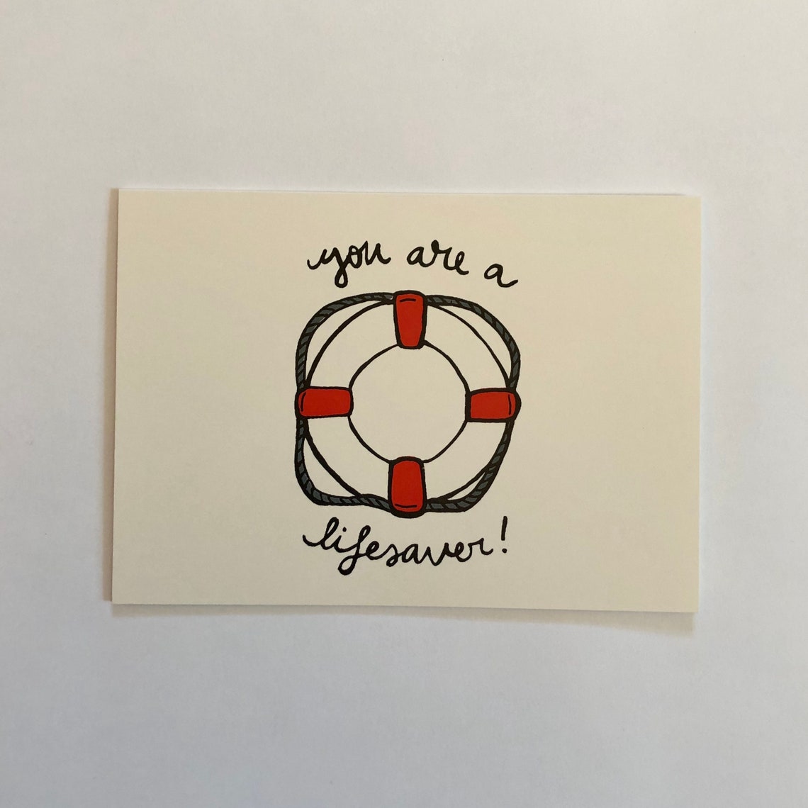 Lifesaver, Appreciation/thank You Card - Etsy