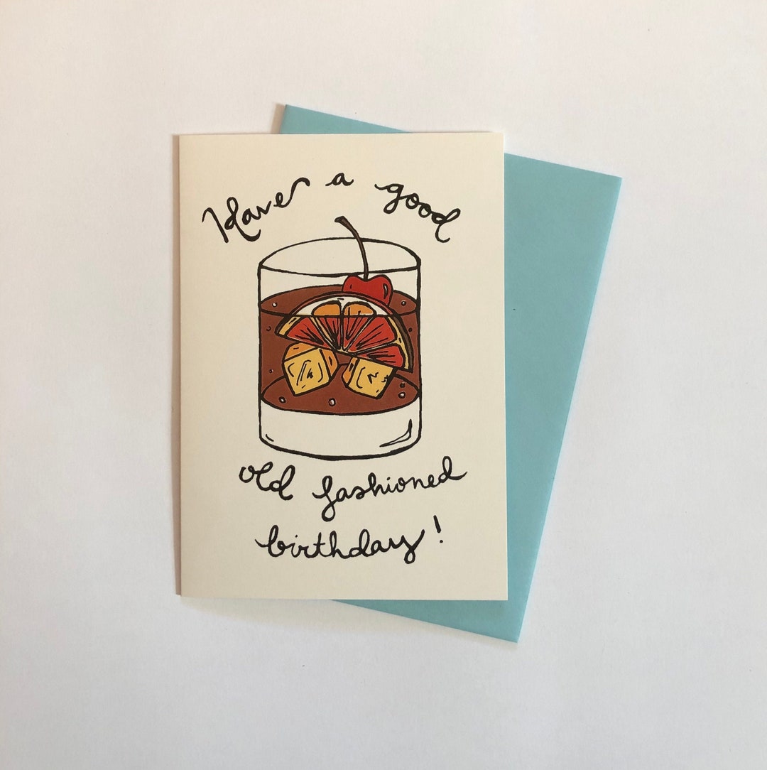 Old Fashioned, Birthday Card - Etsy