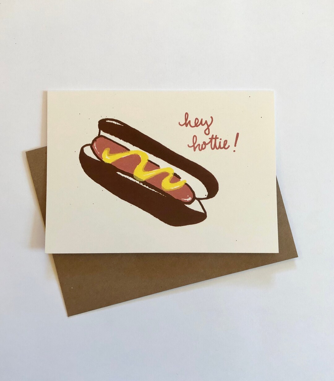 Hey Hottie Hotdog, Love Card - Etsy