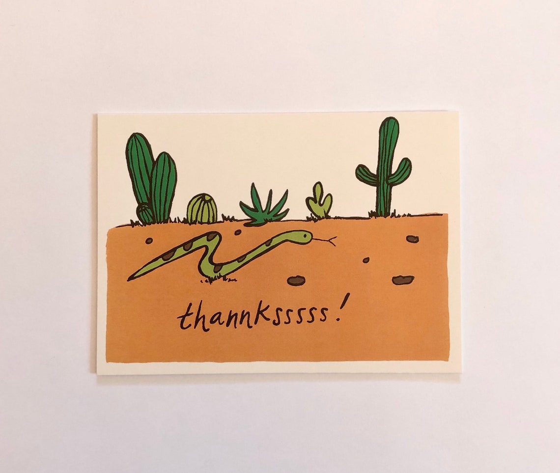Thankssss Snake Thank You Card - Etsy