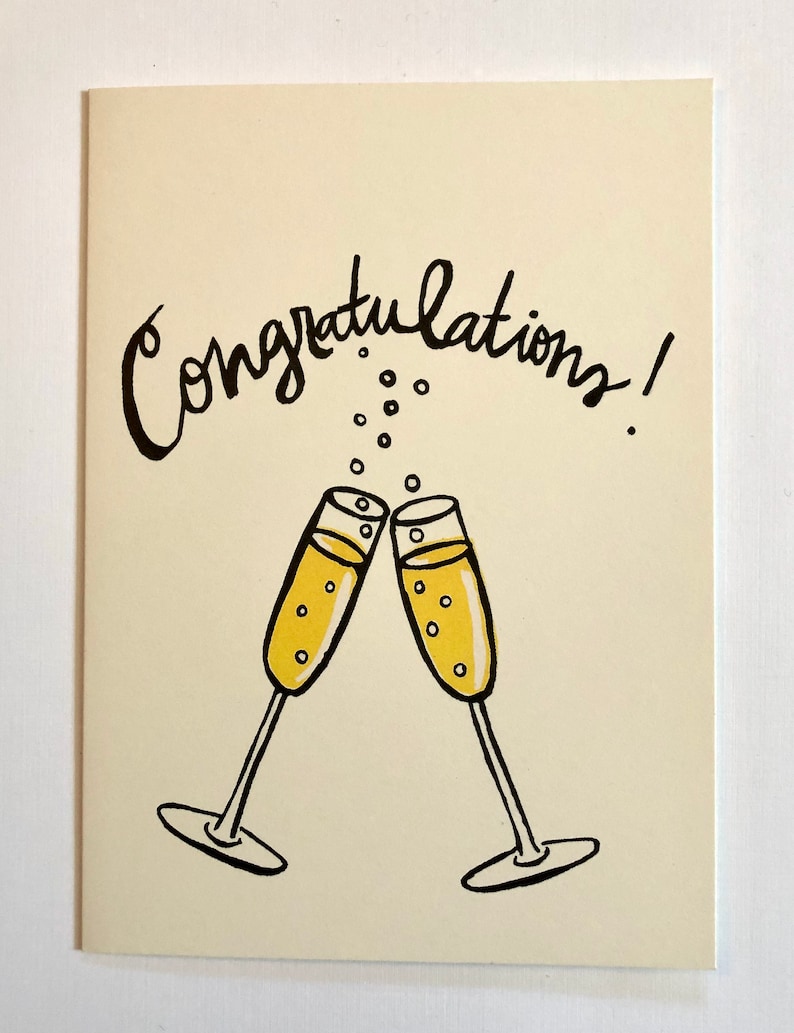 Congrats Champagne, Congratulations Card - Etsy