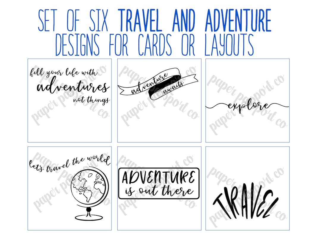 Travel Adventure SVG or DXF | Cut File | Scrapbook Card Layouts | Paper ...