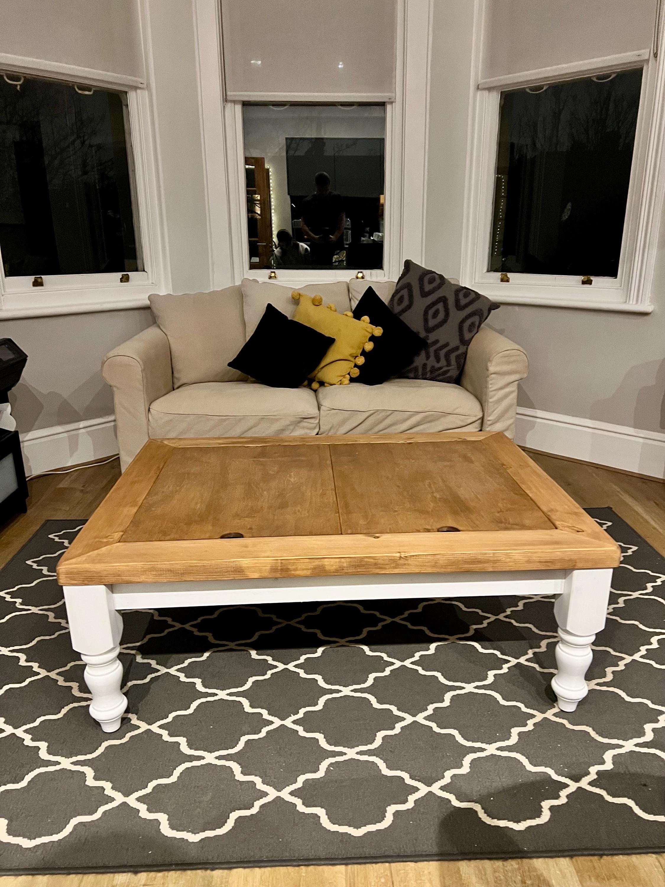 Board Game Coffee Table With Hidden Storage – Solid Wood Gaming Table ...