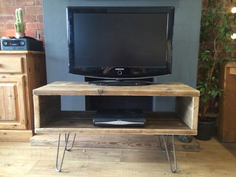 Retro TV Stand / Coffee Table Made From Reclaimed Scaffolding | Etsy