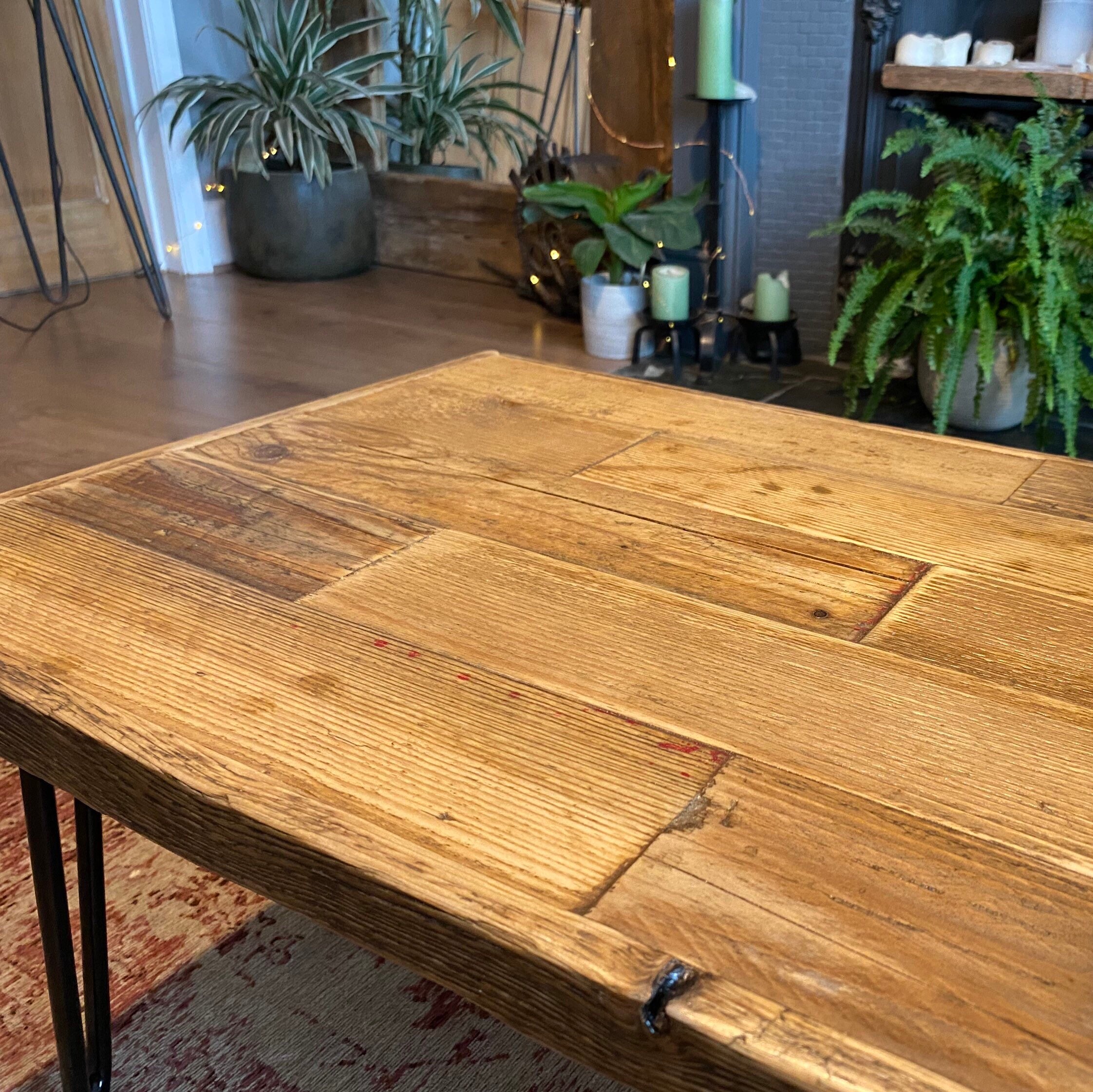 The Block-work: Seamless Solid Block Coffee Table with Metal | Etsy