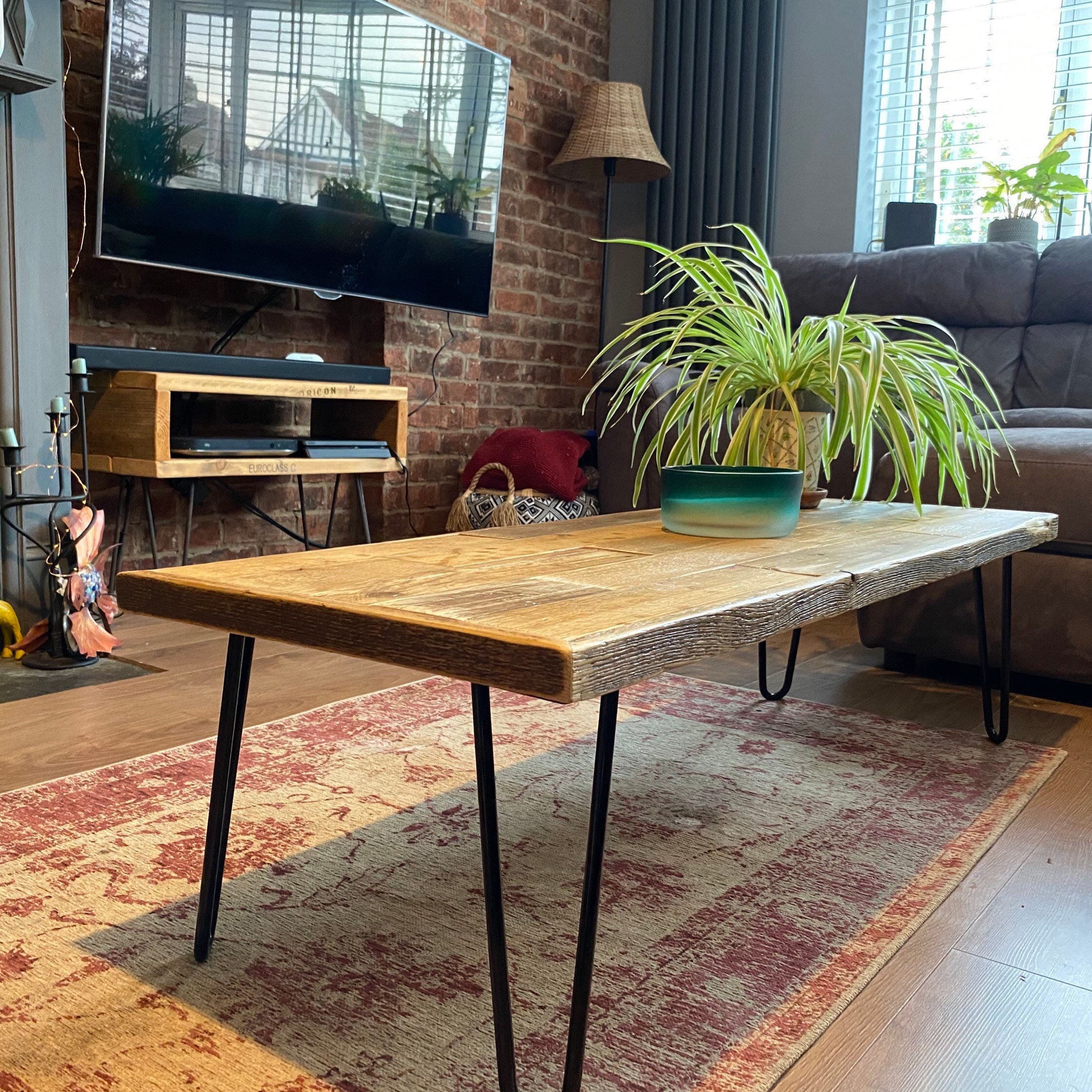 The Block-work: Seamless Solid Block Coffee Table with Metal | Etsy