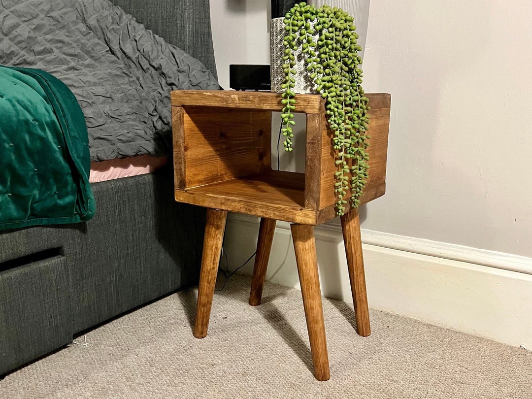 Wooden Box Bedside Table Side Table Shelving Unit With - Etsy