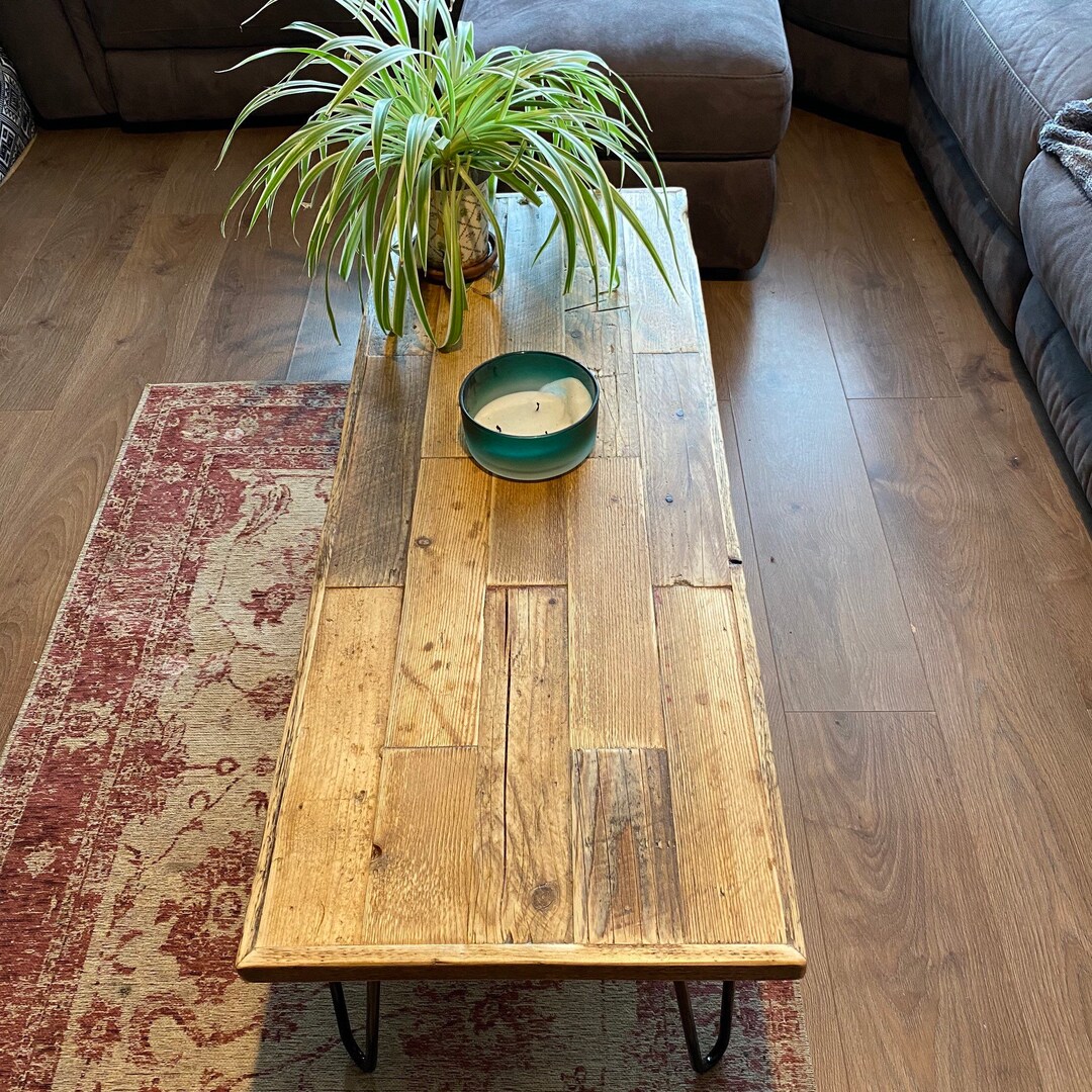 The Block-work: Seamless Solid Block Coffee Table With Metal Hairpin ...