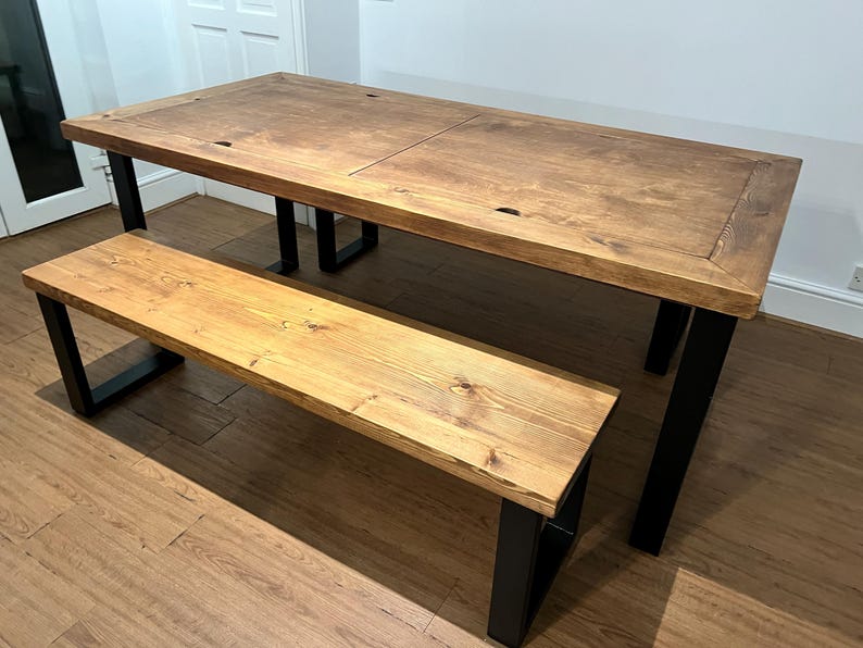 Board Game & Gaming Table / Dining Table in One – Metal Legs – Solid ...