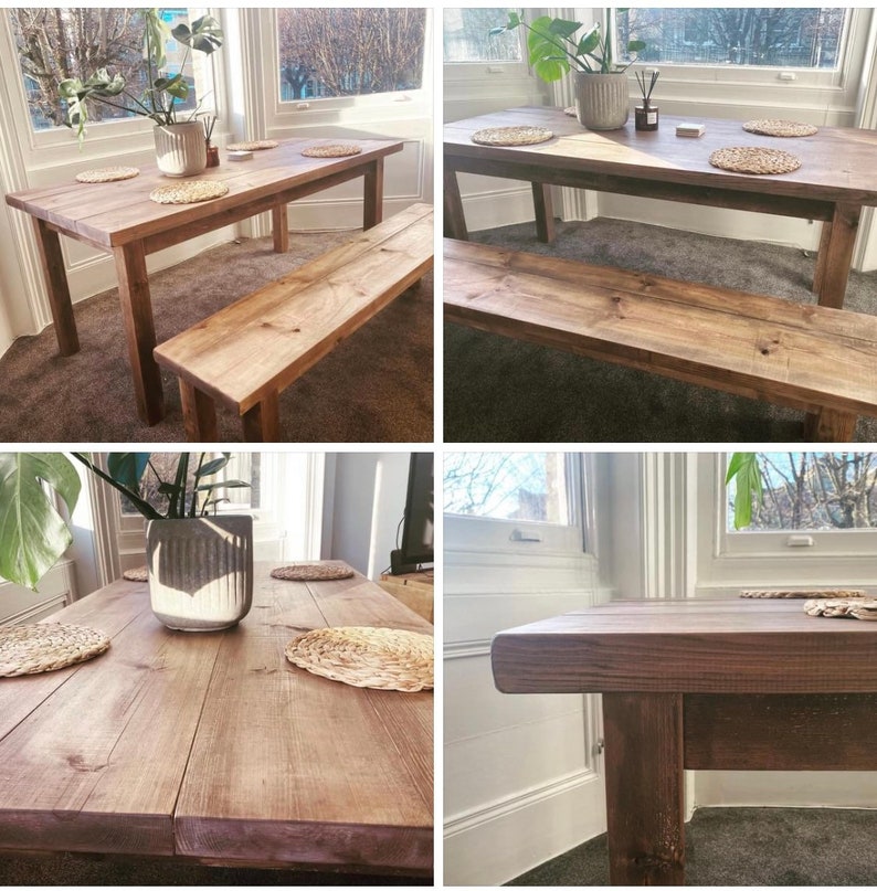 The Chunky Interior Farmhouse Table / Wooden Table / Kitchen - Etsy UK
