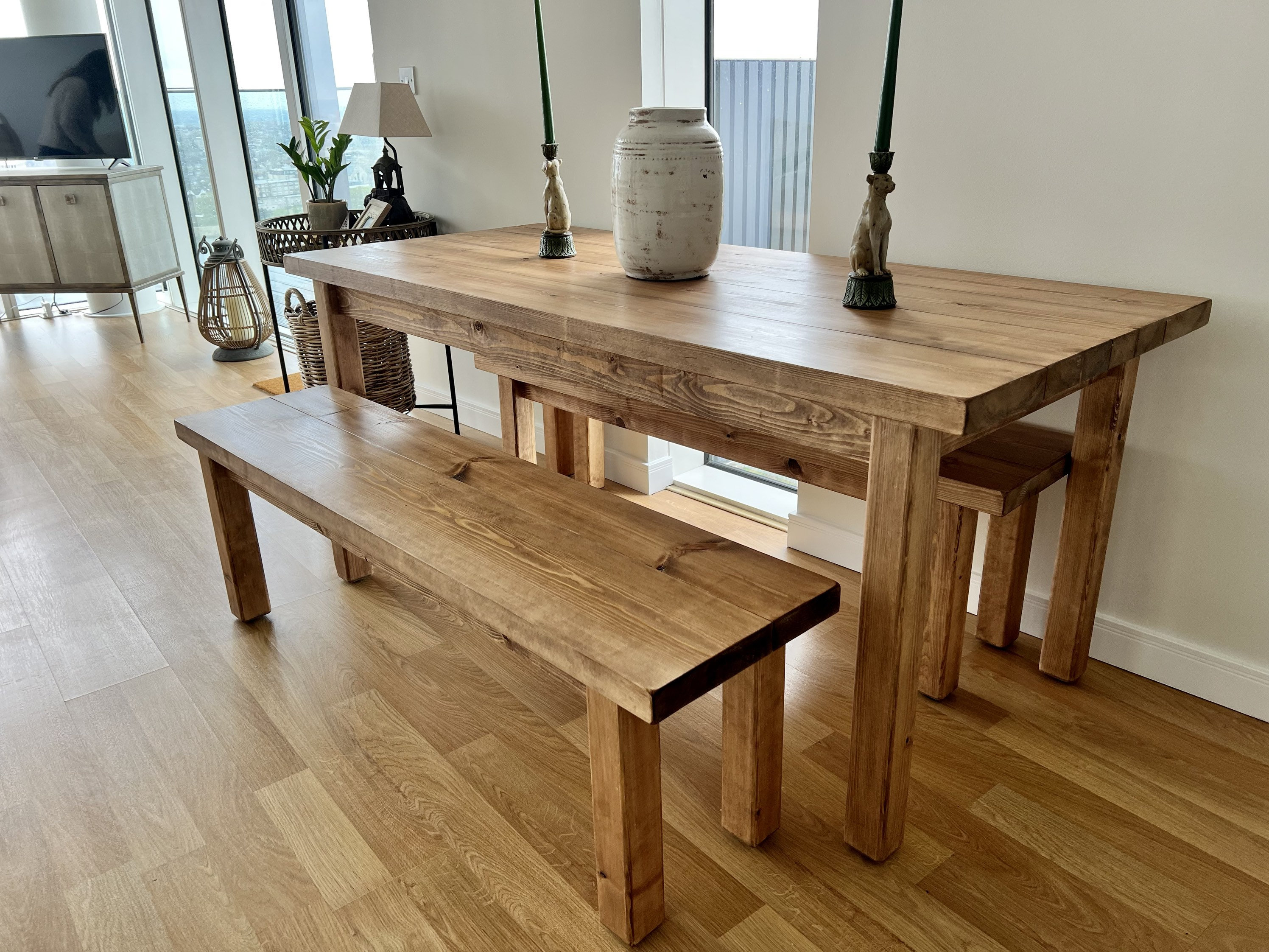 The Chunky Farmhouse Interior Table / Kitchen table / Wooden Table ...