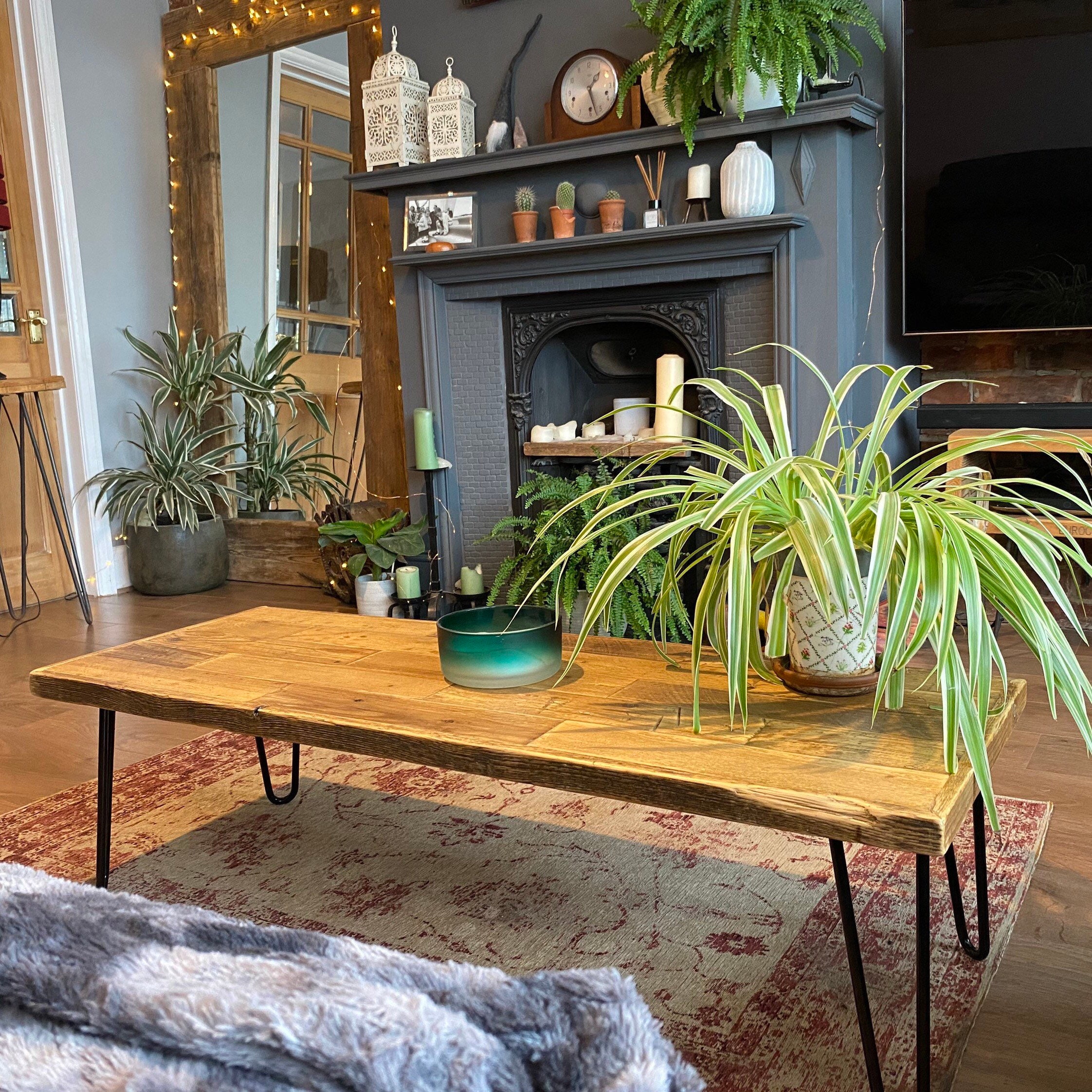 The Block-work: Seamless Solid Block Coffee Table with Metal | Etsy