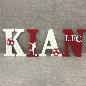 Football Team Theme Kids Bedroom Letters Personalised Name - Etsy