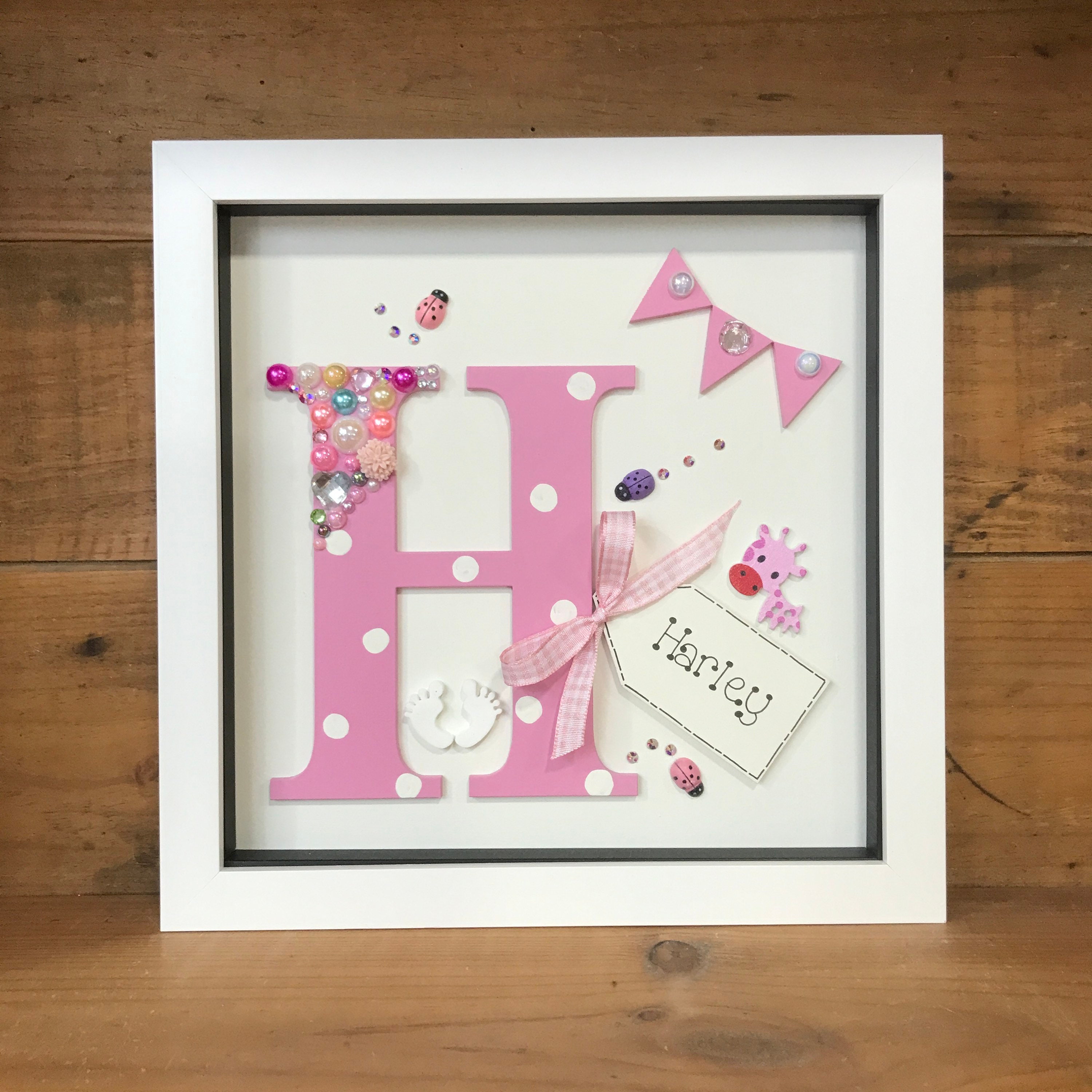 Personalised New Baby Initial Frame With Stars and Fairies | Etsy UK