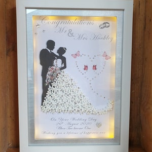 9/11 LED Light Box Frame Picture Frame Personalised Wedding Gift ...