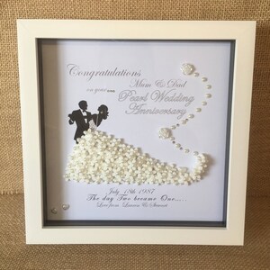 9" Box Frame Personalised Wedding Gift, Wedding Anniversary Gift, - Etsy