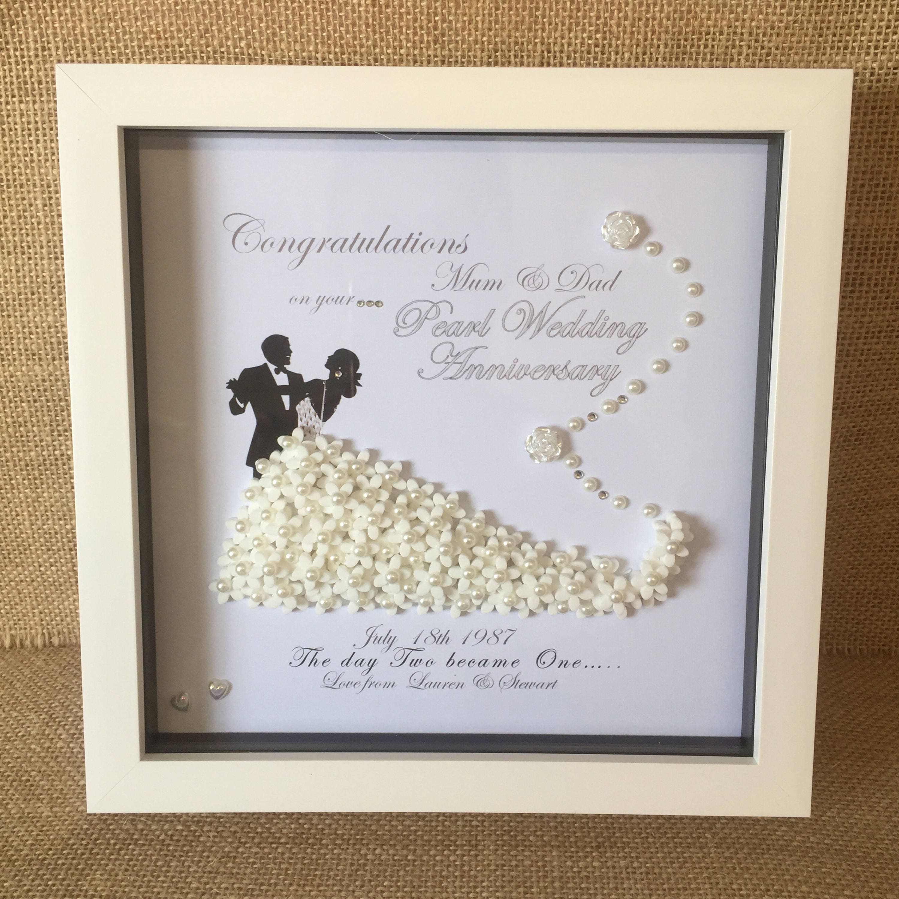Bride and Groom 9" Box Frame Personalised Wedding or Anniversary Gift ...