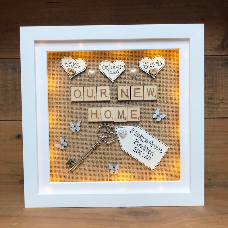 Customised New Home Family Name Box Frame | First Home Gift | House ...