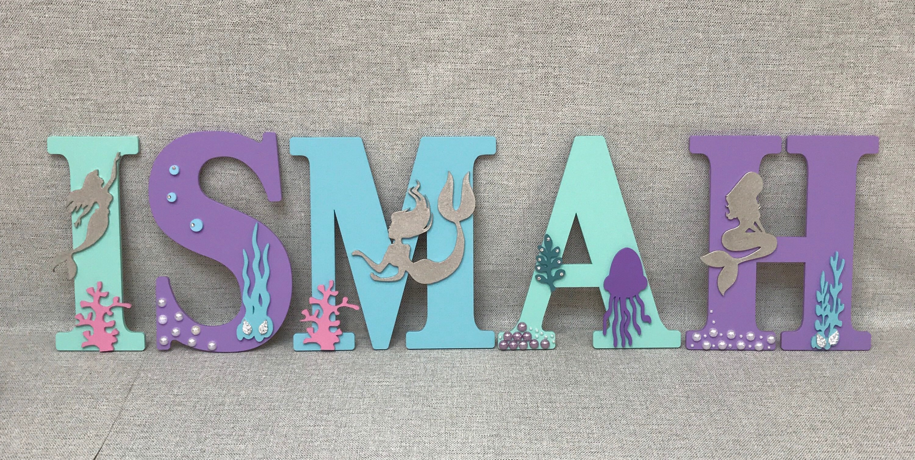 Mermaid Letters - Ocean Theme Children’s Bedroom - Custom Made Gifts ...