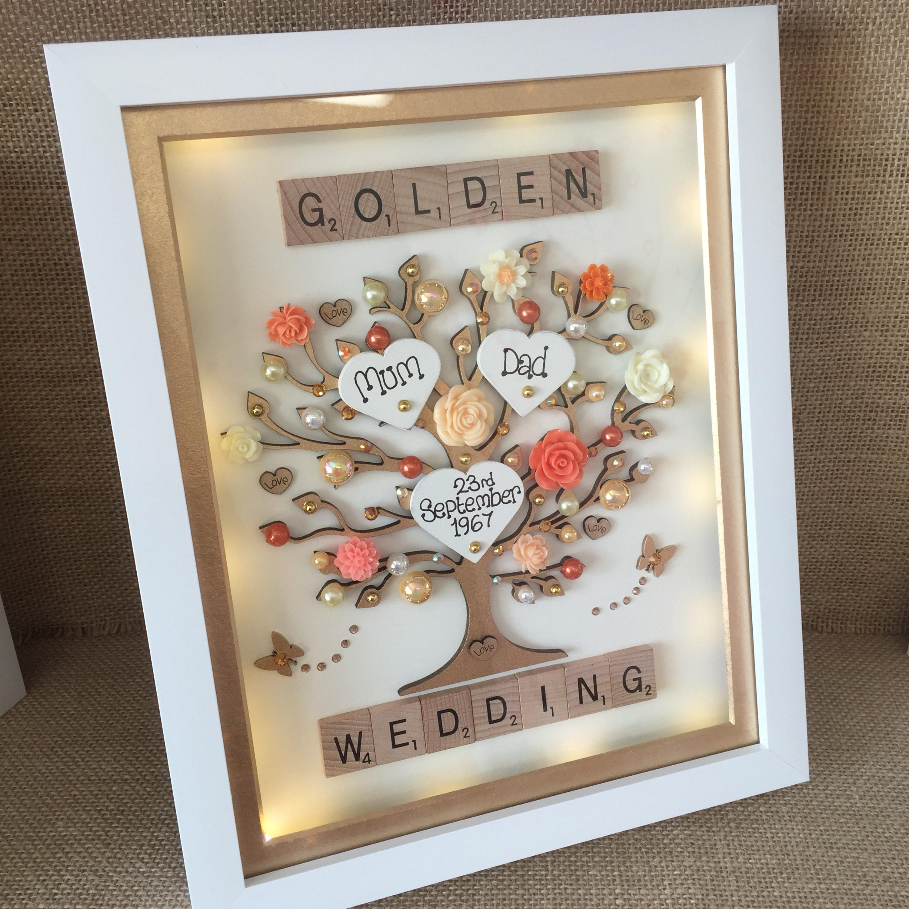 LED Light Box Frame, Perfect Wedding or Anniversary Gift, Ruby, Diamond ...