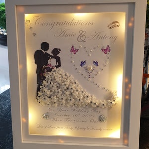 9/11 LED Light Box Frame Picture Frame Personalised Wedding Gift ...