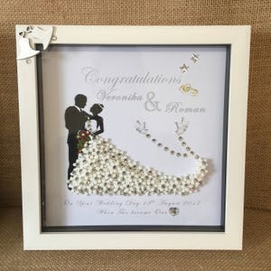 9" Box Frame Personalised Wedding Gift, Wedding Anniversary Gift, - Etsy