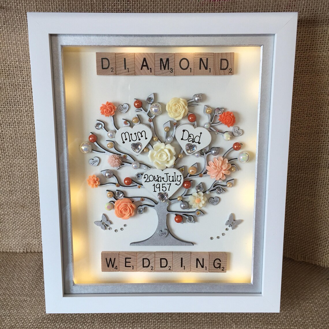 LED light box frame perfect wedding or anniversary gift | Etsy