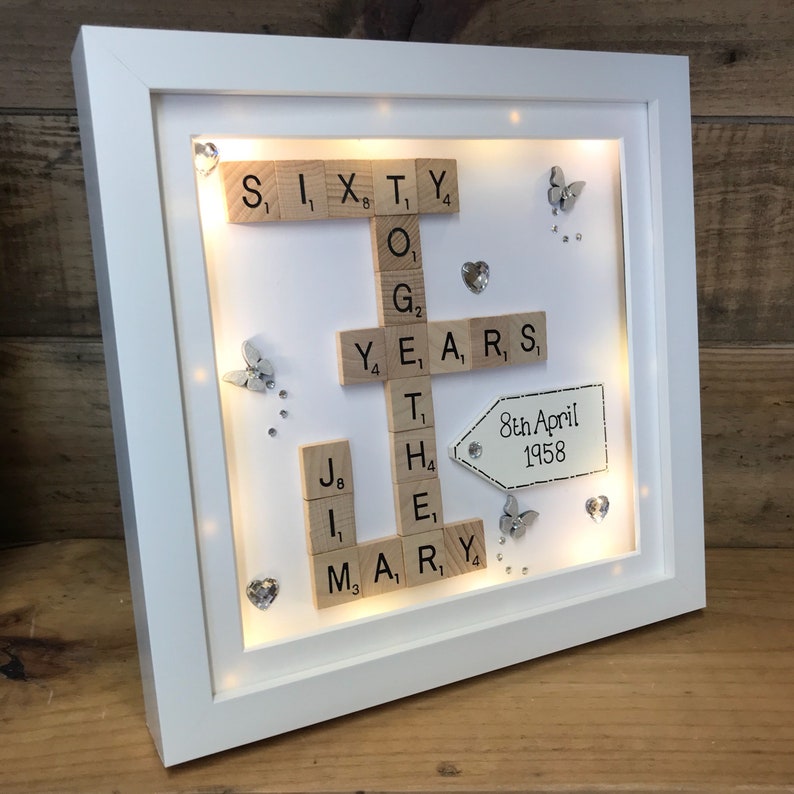 LED Light Box Frame Personalised Wedding Anniversary Gift - Etsy