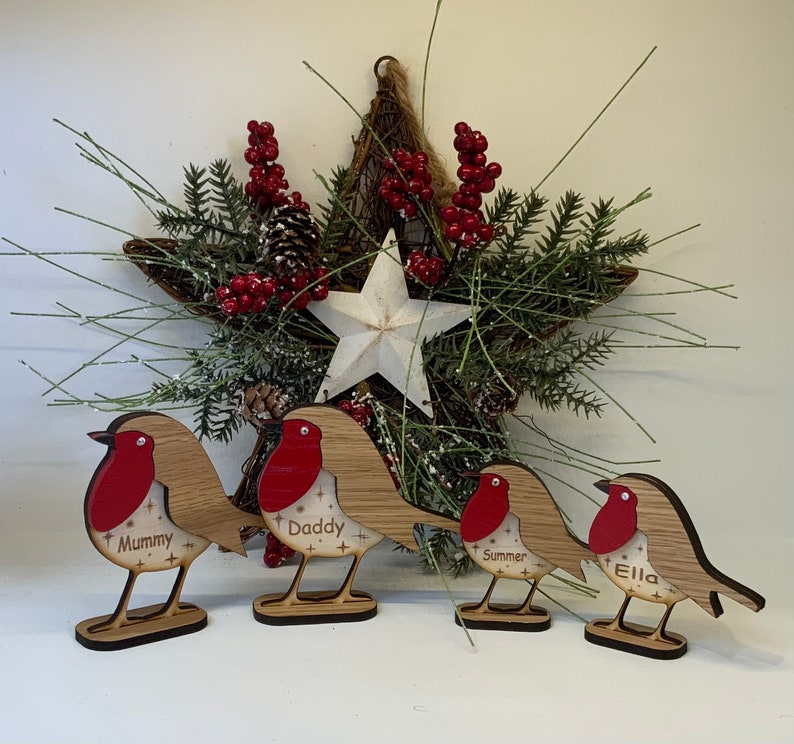 Robin Family Christmas Decoration ~ Personalised Family Decor ~ Custom ...