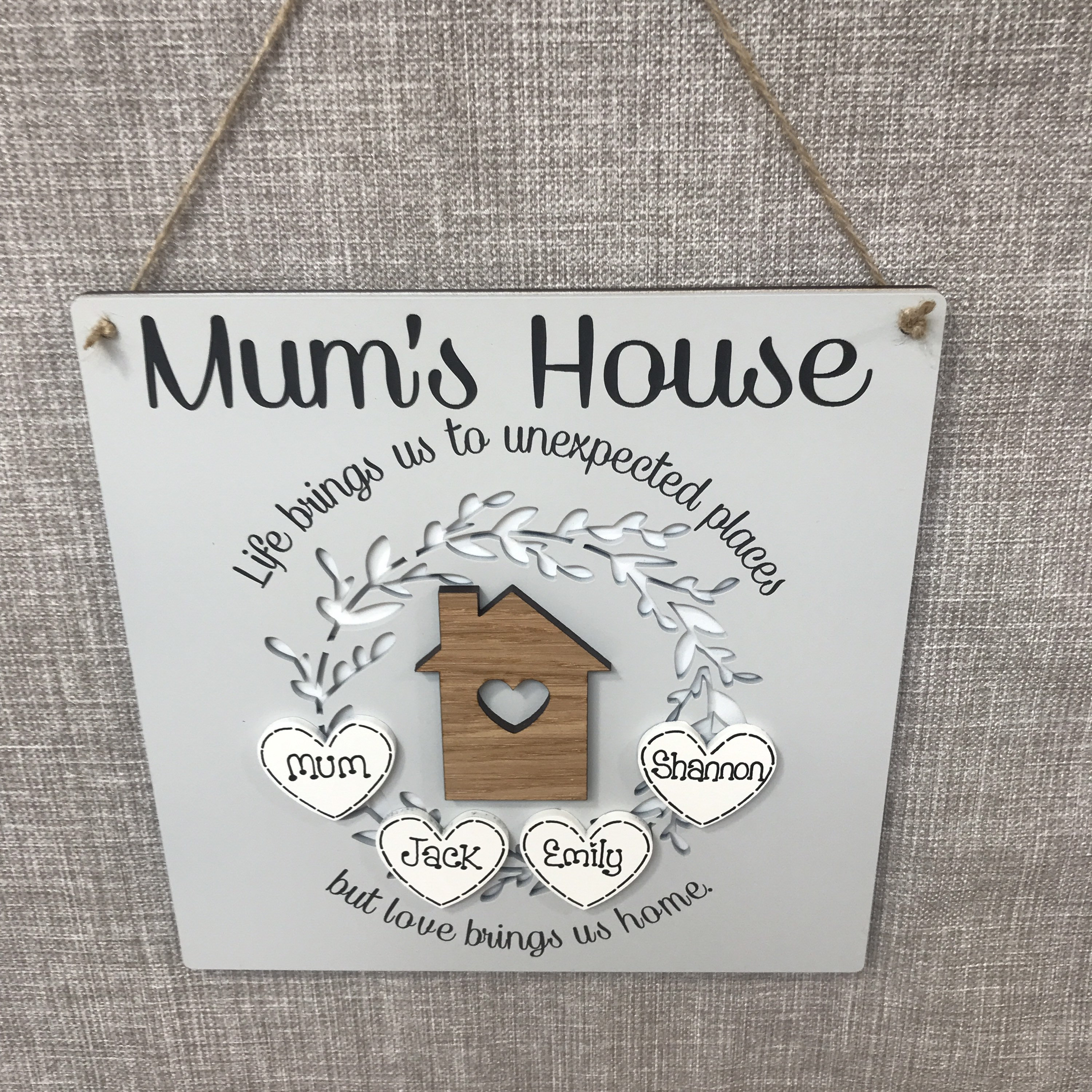 Mum’s House Plaque Personalised | Engraved Wooden Mum Sign | Birthday ...