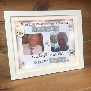 Customised Memorial Photo Frame - in Memory - Loved Ones in Heaven ...