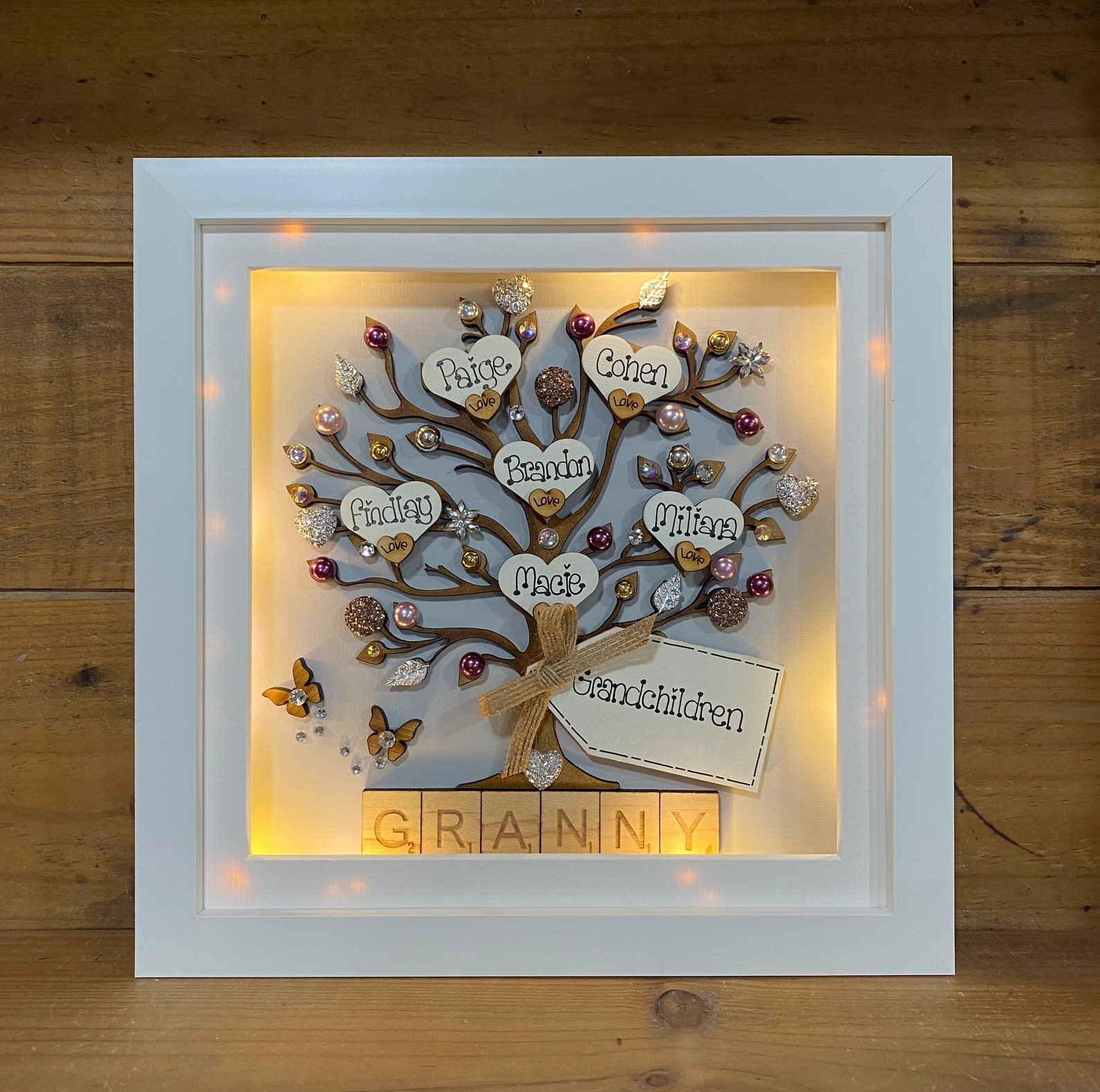 LED Light Box Frame Personalised Family Tree Perfect Gift - Etsy
