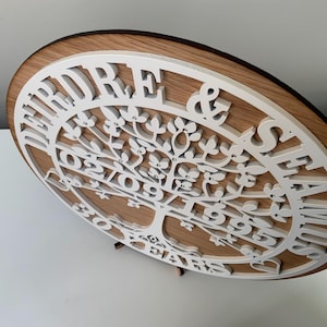Personalised Tree of Life Anniversary Plaque, Oak Wedding Keepsake With ...