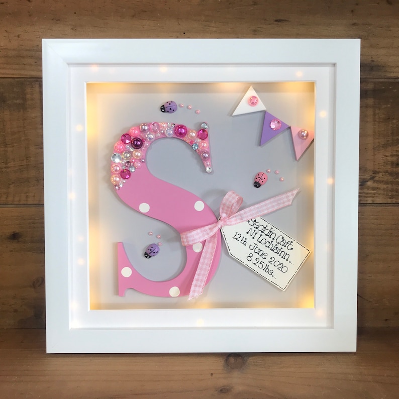 Personalised New Baby Initial Frame With Stars and Fairies - Etsy UK