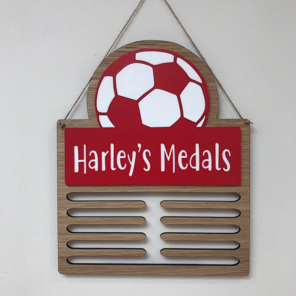 Customised Football Medal Hanger Custom Medal Display Rack | Etsy
