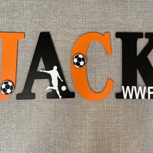 Football Themed Name Letters – Football Room Sign- Personalised Kids ...