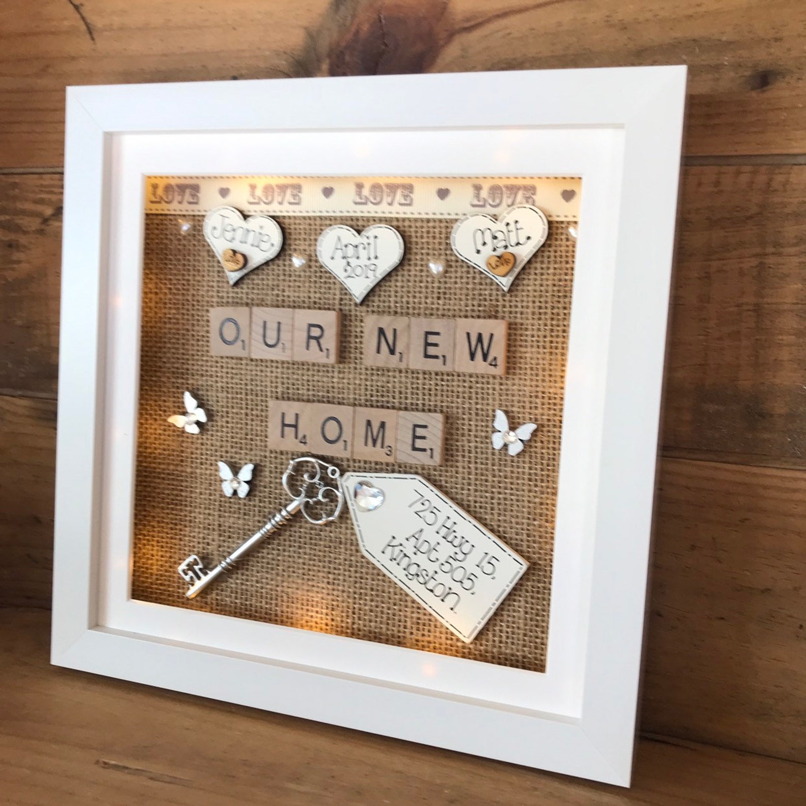 Customised New Home Family Name Box Frame | First Home Gift | House ...